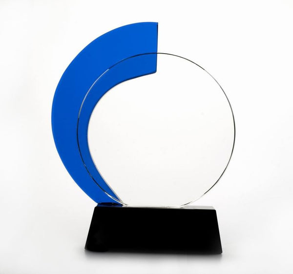 Crystal & Blue Round Trophy T0292 Range – Prestige Awards